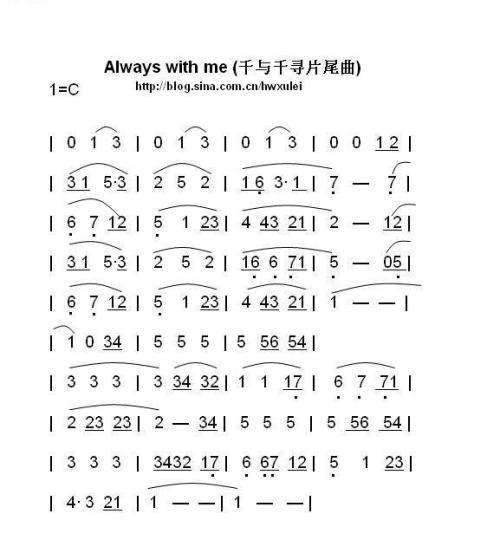 千与千寻简谱 百度经验