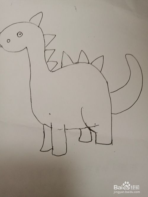 恐龙的简笔画步骤-百度经验