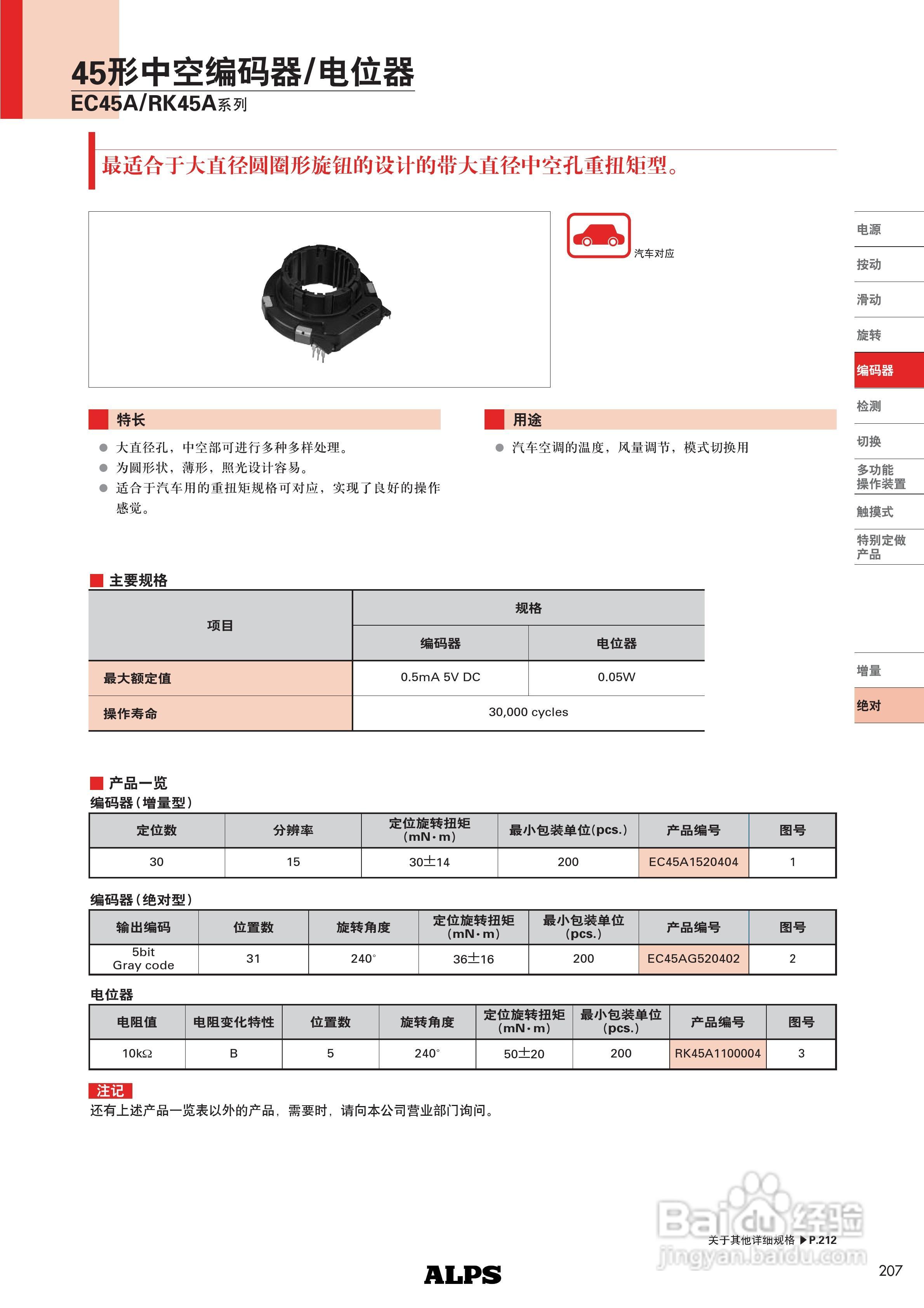 45形中空编码器/电位器EC45A系列说明书-百度经验