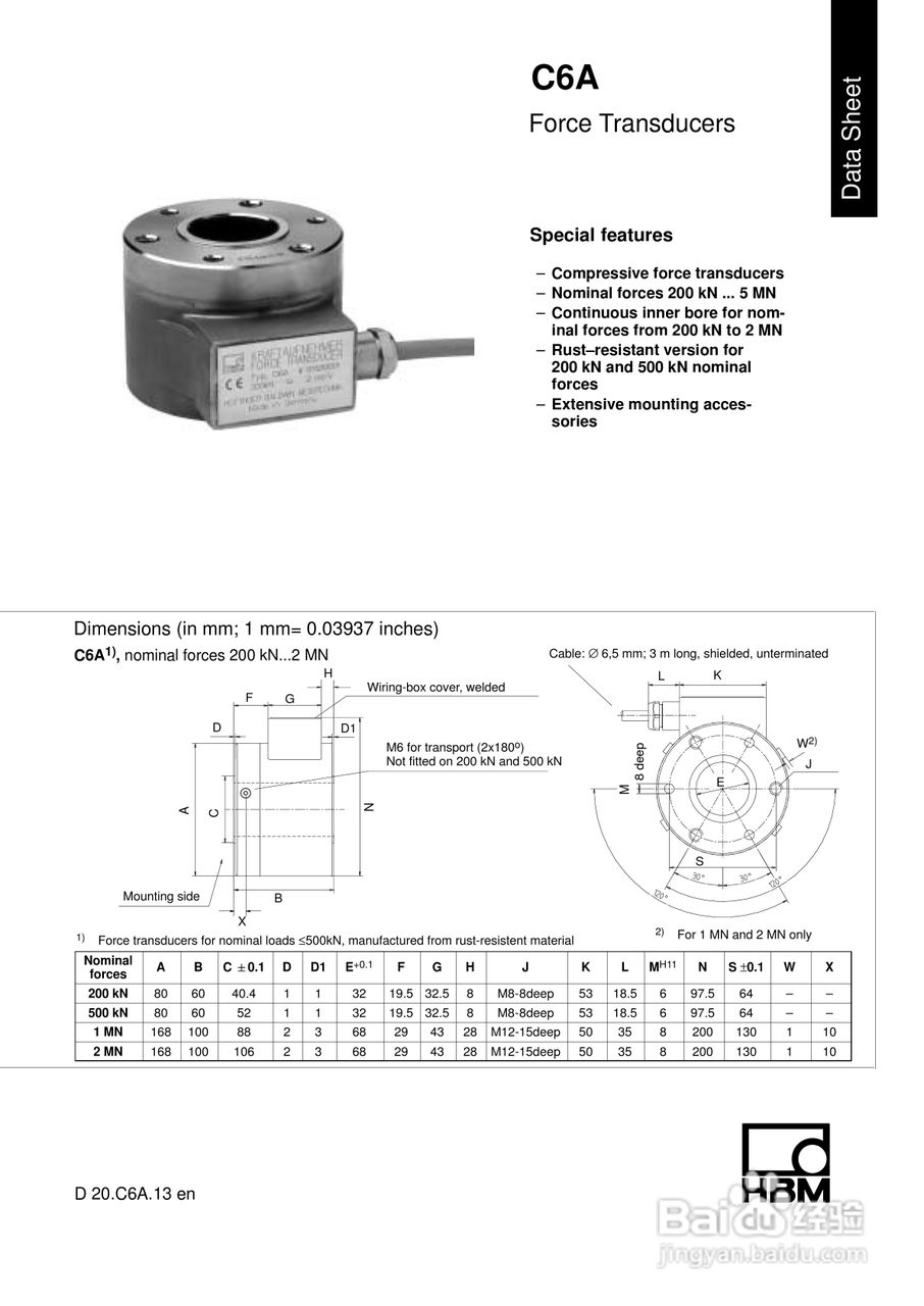 德国HBM传感器C6A用户手册-百度经验