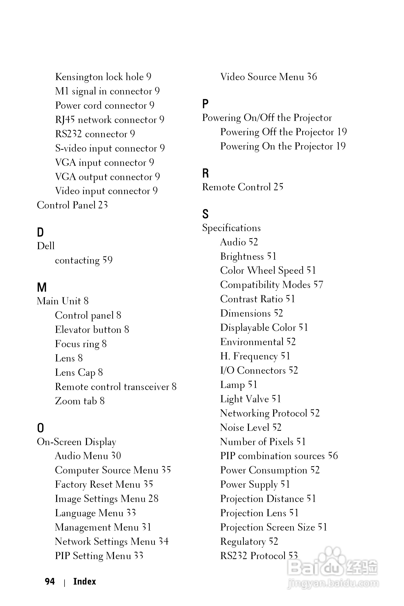 DELL Dell 5100MP Projecto投影机说明书:[10]-百度经验