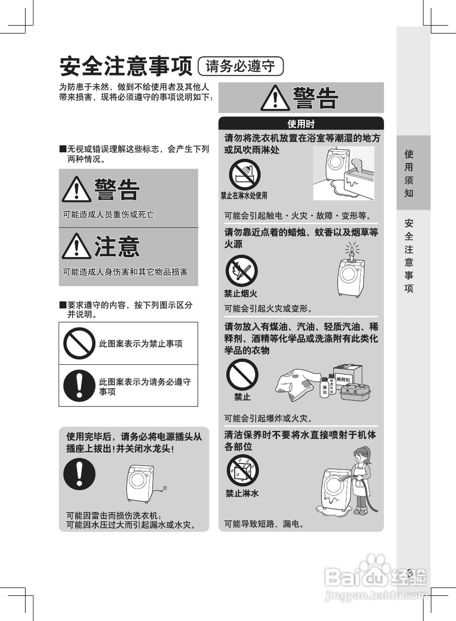松下XQG60-V65NW洗衣机说明书:[1]-百度经验