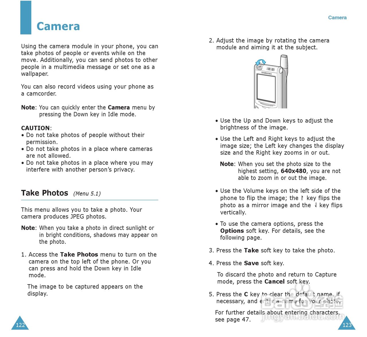 三星SGH-D418手机使用说明书:[7]-百度经验