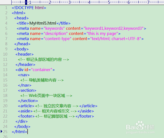 如何声明 创建一个标准HTML5页面？-百度经验