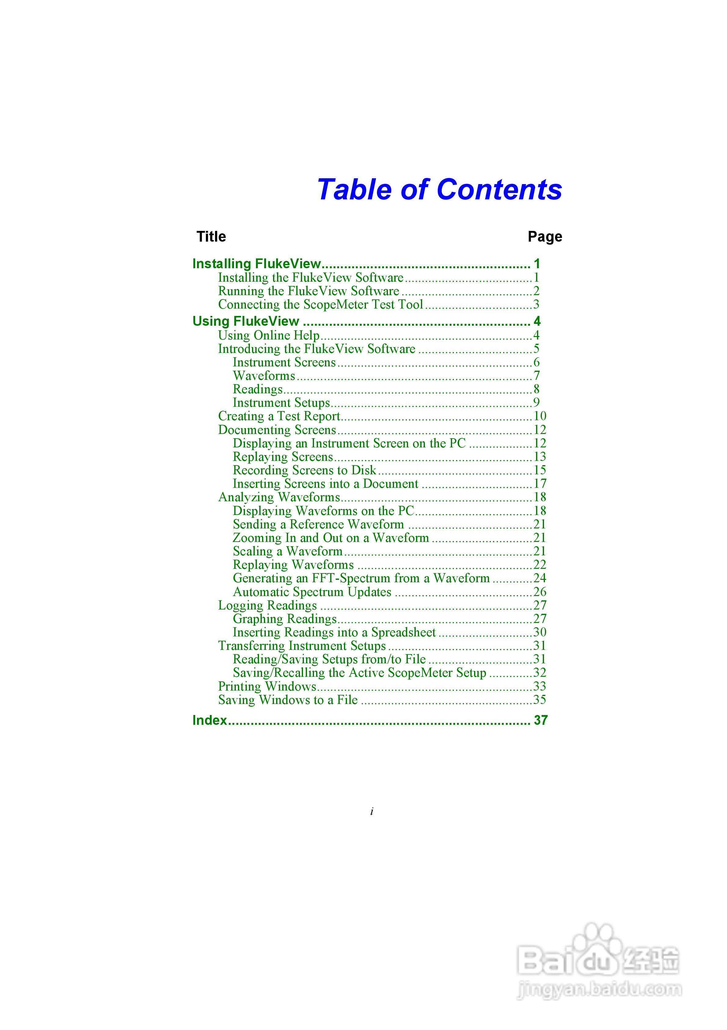 福禄克SW90W便携式示波器使用手册:[1]-百度经验