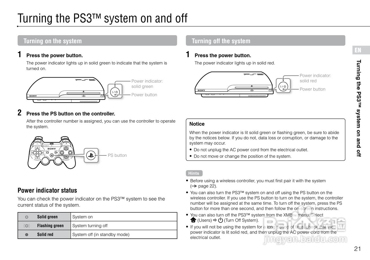 SONY索尼 PS3(CECH-2107B)掌上无线说明书:[3]-百度经验