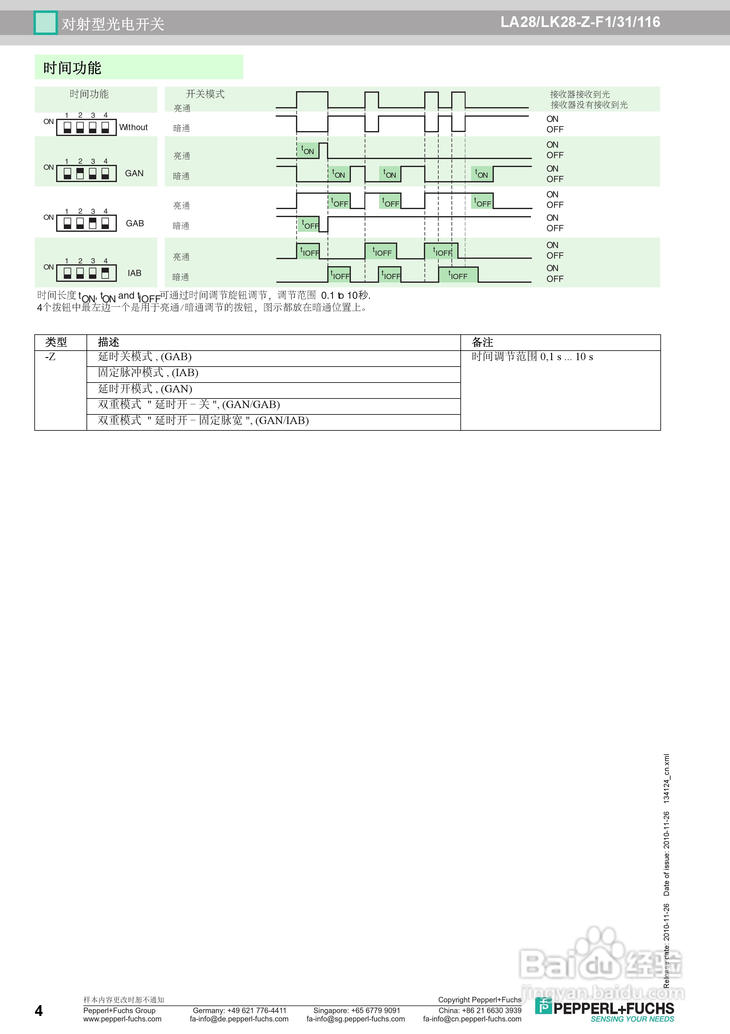 对射型光电开关LA28/LK28-Z-F1/31/116说明书-百度经验