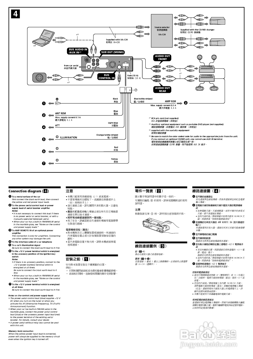 SONY MEX-5DI全彩式屏幕汽车音响主机安装说明书-百度经验