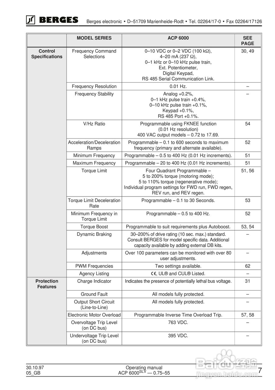 BERGES变频器ACP6000说明书:[2]-百度经验