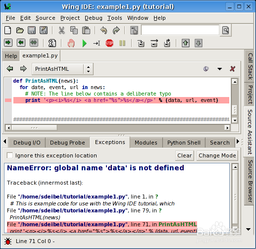 Python开发环境Wing IDE如何调试进程异常报告-百度经验