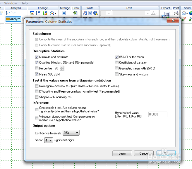 如何利用GraphPad Prism5.0查看mean和SD/SEM值-百度经验