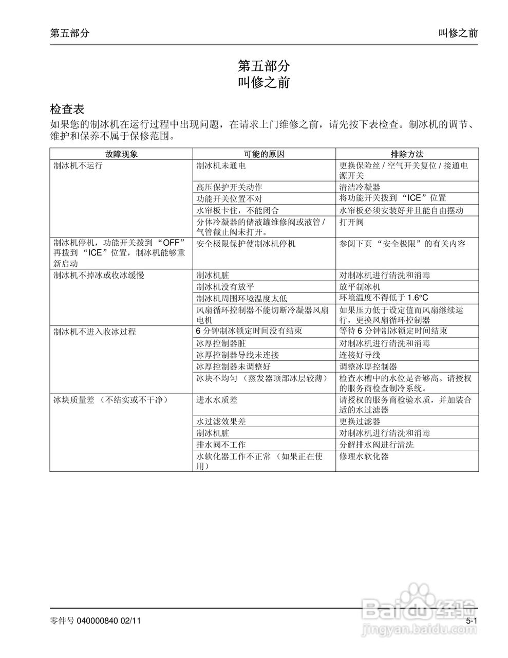Manitowoc万利多SY0504A制冰机说明书:[7]-百度经验