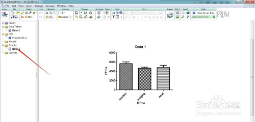 如何使用Graphpad 5.0统计软件作柱状图-百度经验