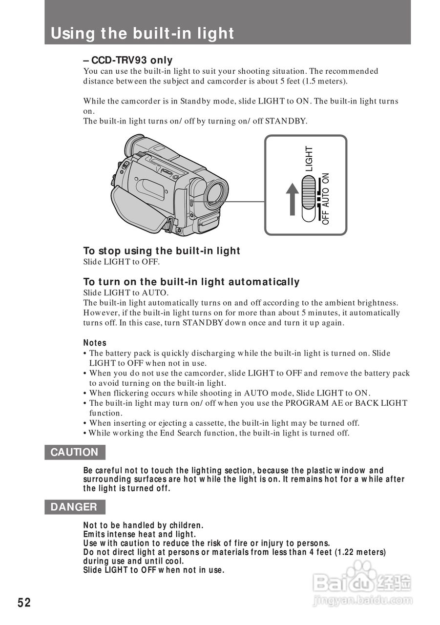 索尼CCD-TRV815模拟摄像机说明书:[6]-百度经验