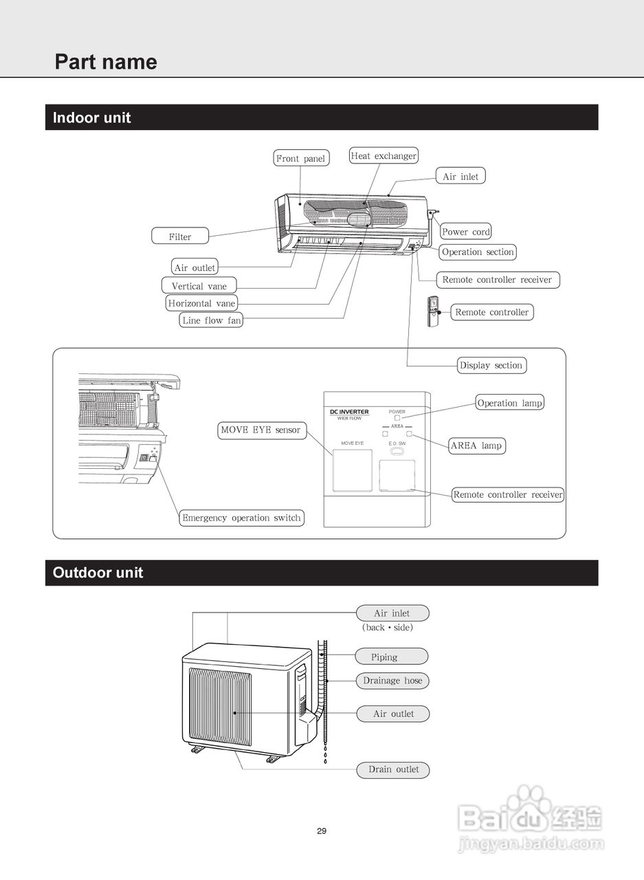Mitsubishi三菱MSZ-YE18VA-H1空调说明书:[3]-百度经验
