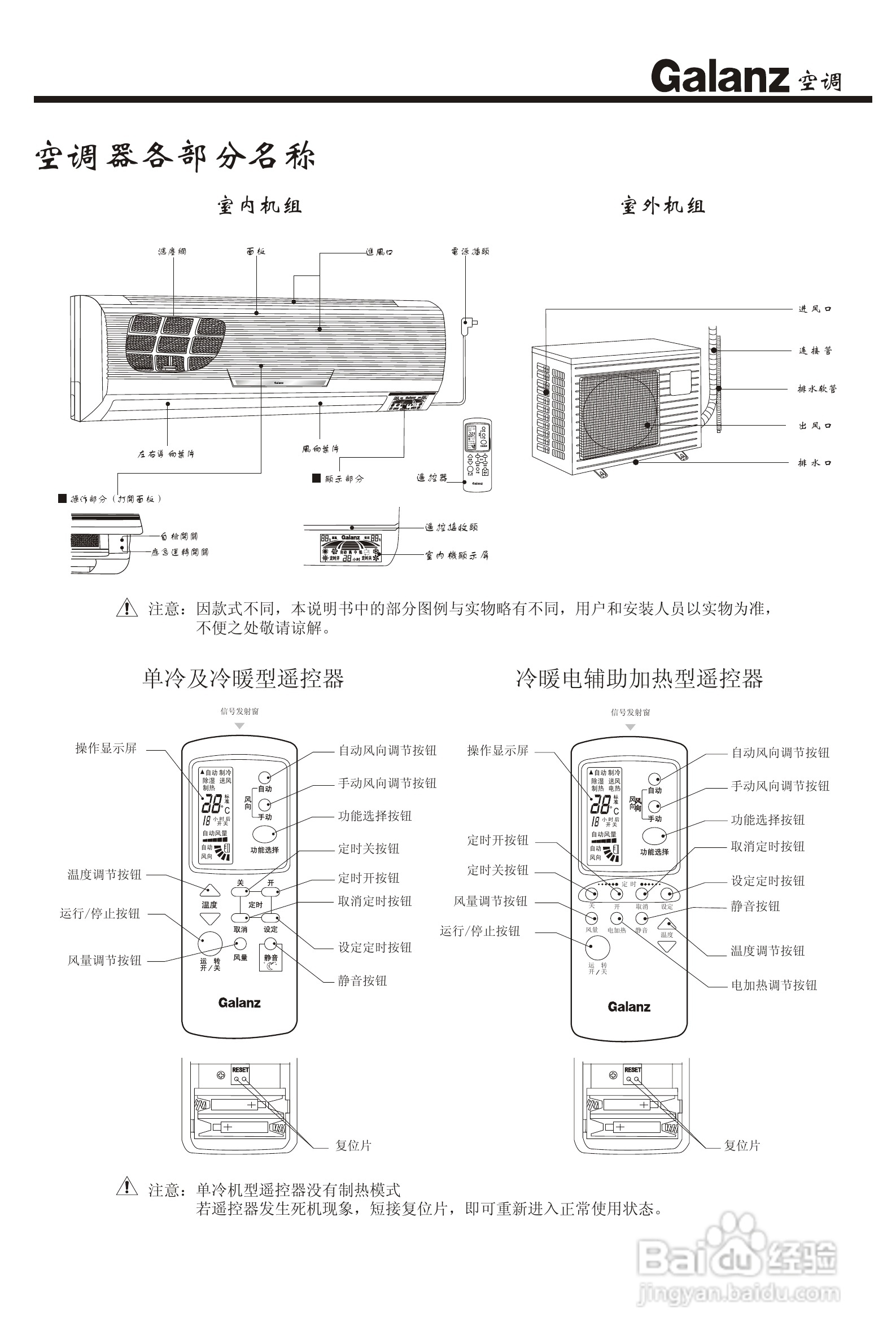 Galanz格兰仕KF-27GW/A1分体挂壁式房间空调器使用安装-百度经验