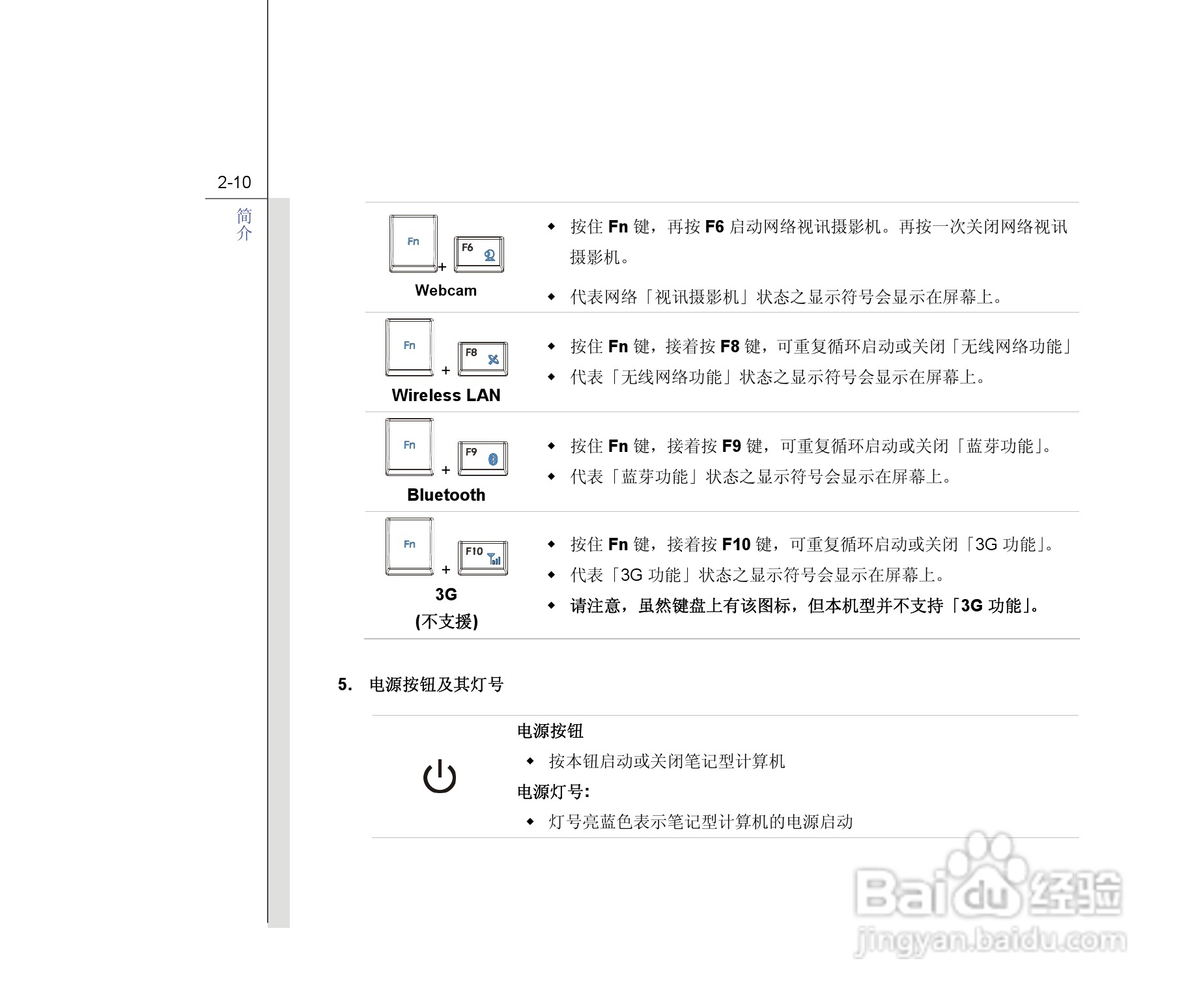 微星MSI EX460笔记本电脑使用说明书:[4]-百度经验
