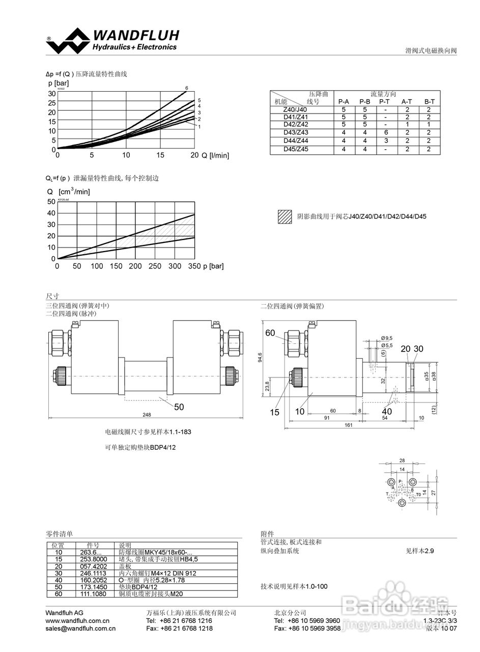 WANDFLUH 阀式电磁换向阀NG4-Mini说明书-百度经验
