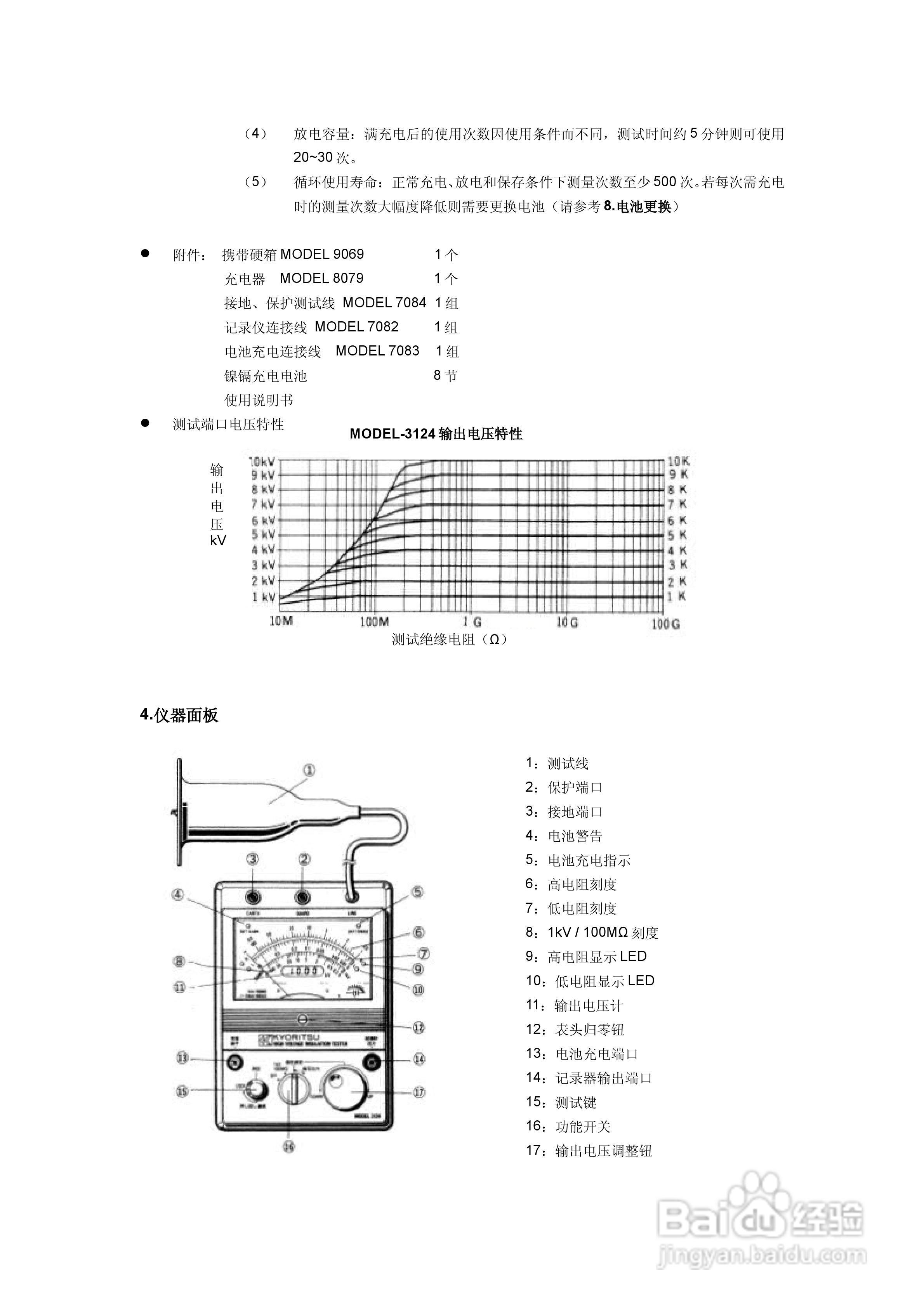 KYORITSU电池式高压兆欧表MODEL 3124使用说明书-百度经验