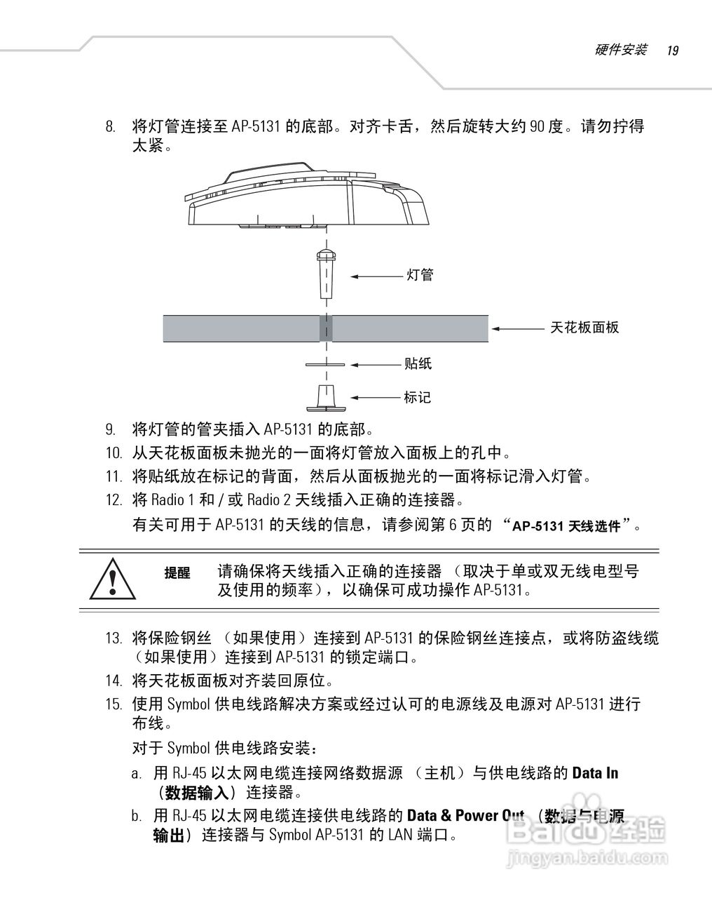 AP-5131接入点安装说明书:[3]-百度经验