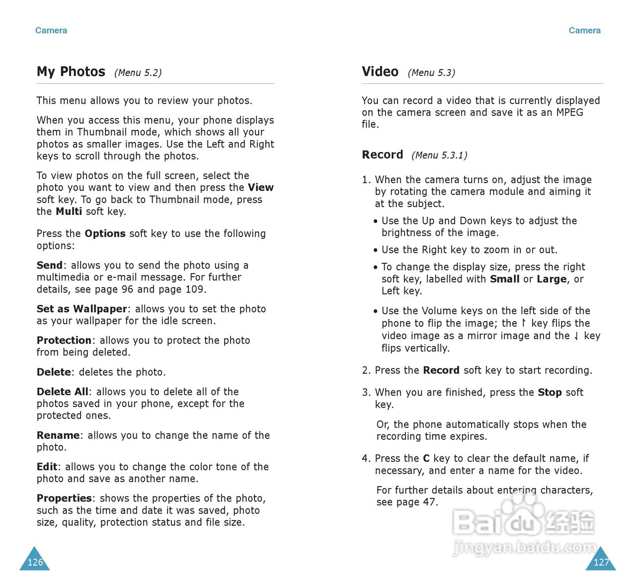 三星SGH-D418手机使用说明书:[7]-百度经验