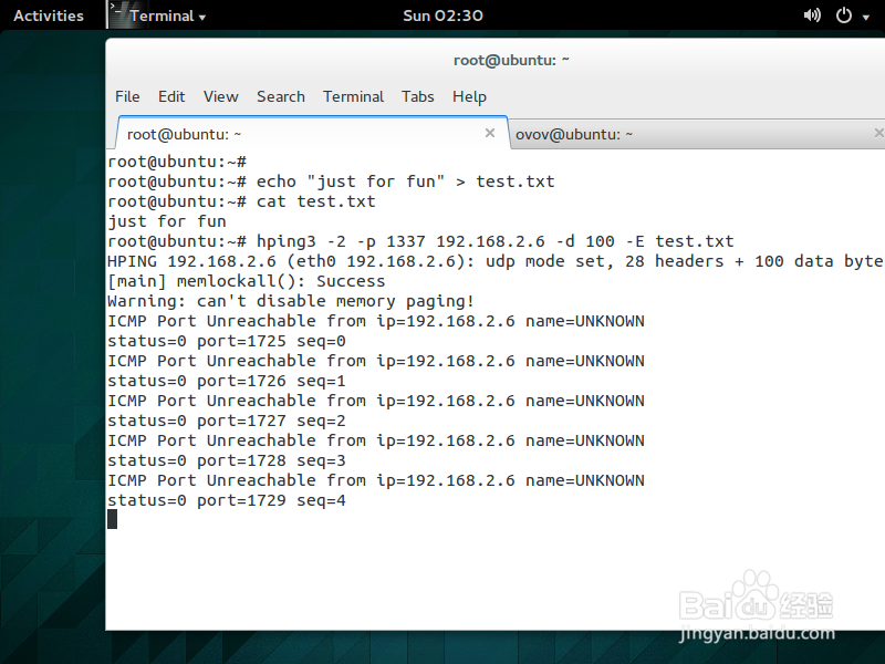 hping2/hping3发送自定义数据包-百度经验