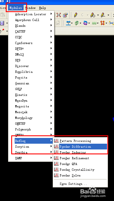 materials studio 利用Reflex模块画物质XRD图谱-百度经验