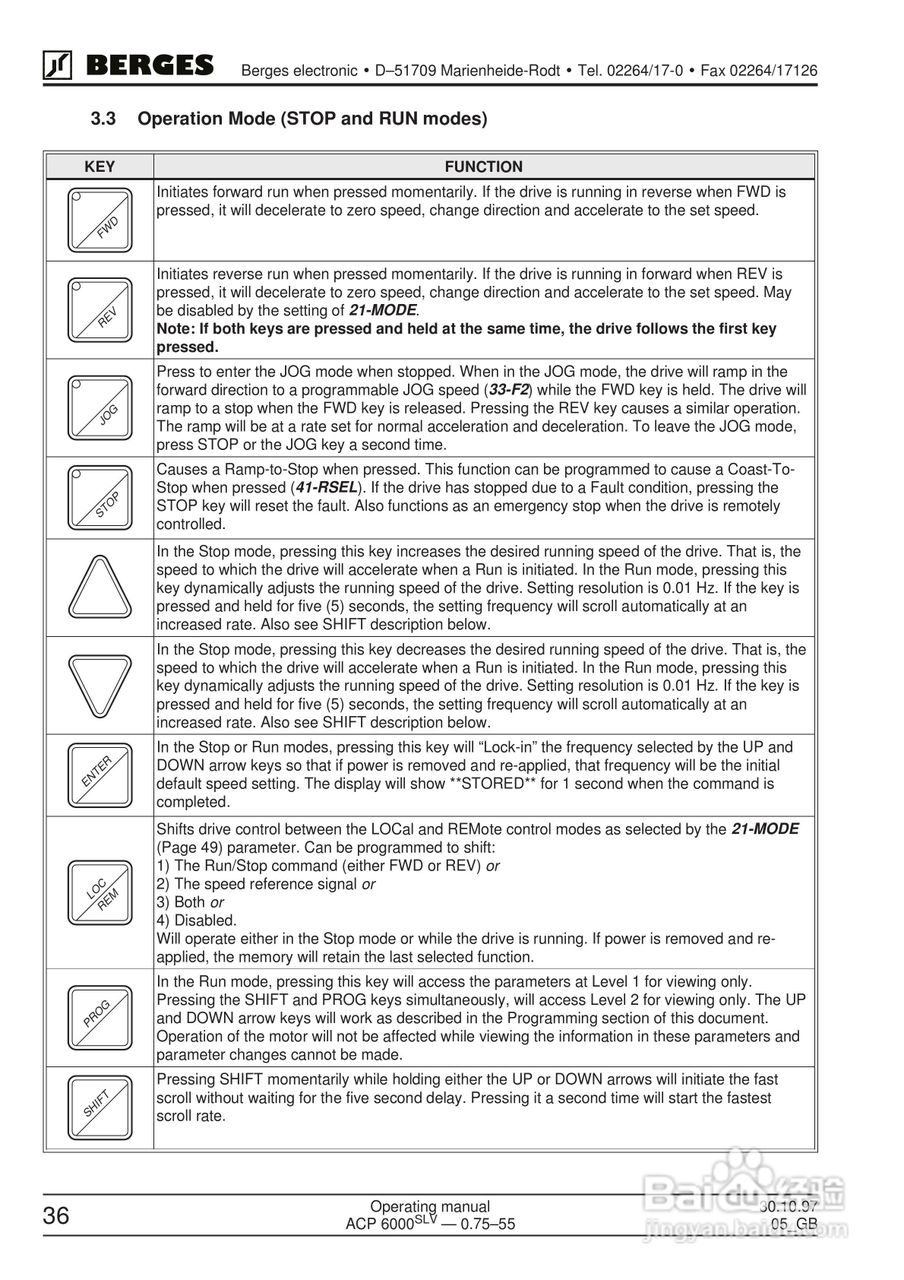 BERGES变频器ACP6000说明书:[5]-百度经验