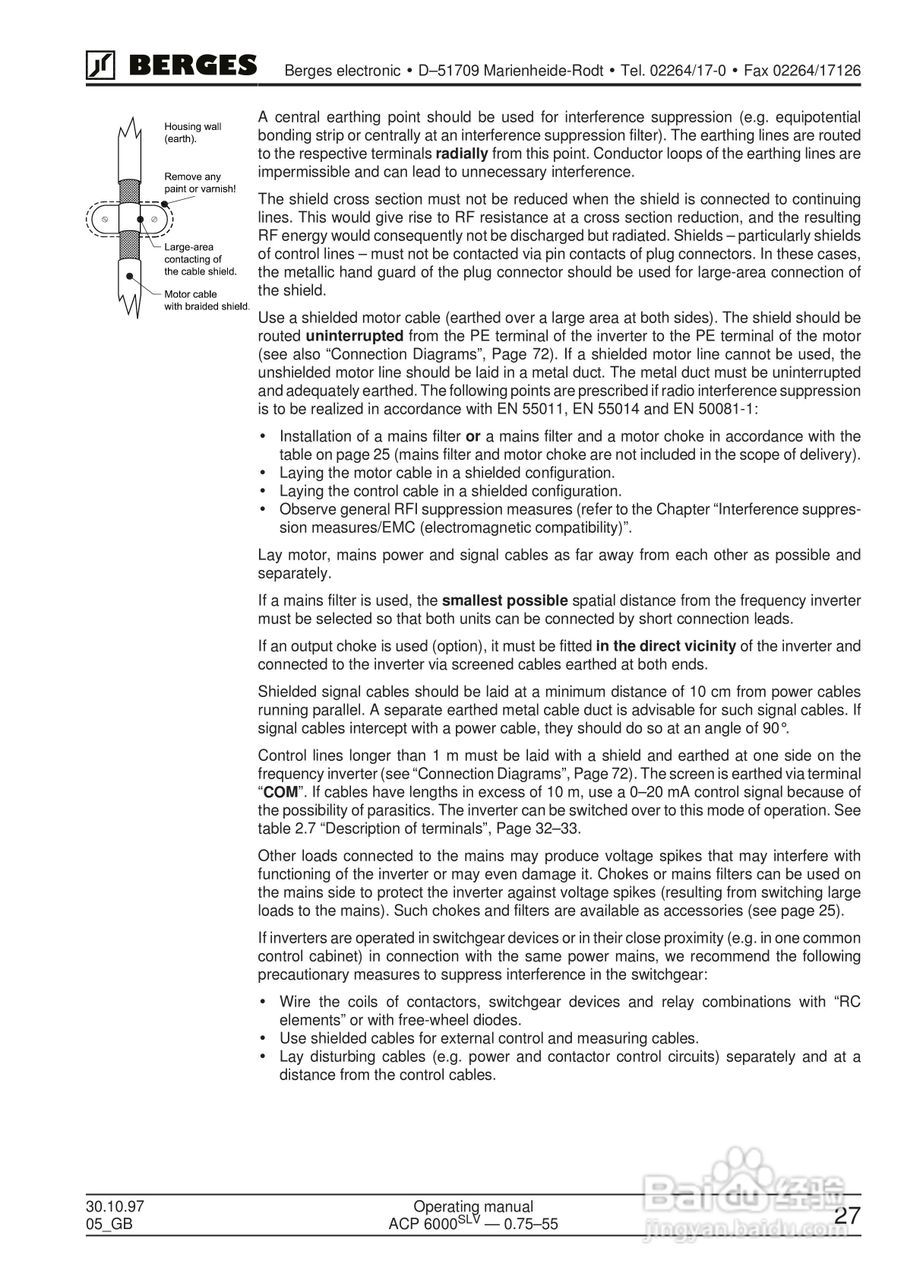 BERGES变频器ACP6000说明书:[4]-百度经验