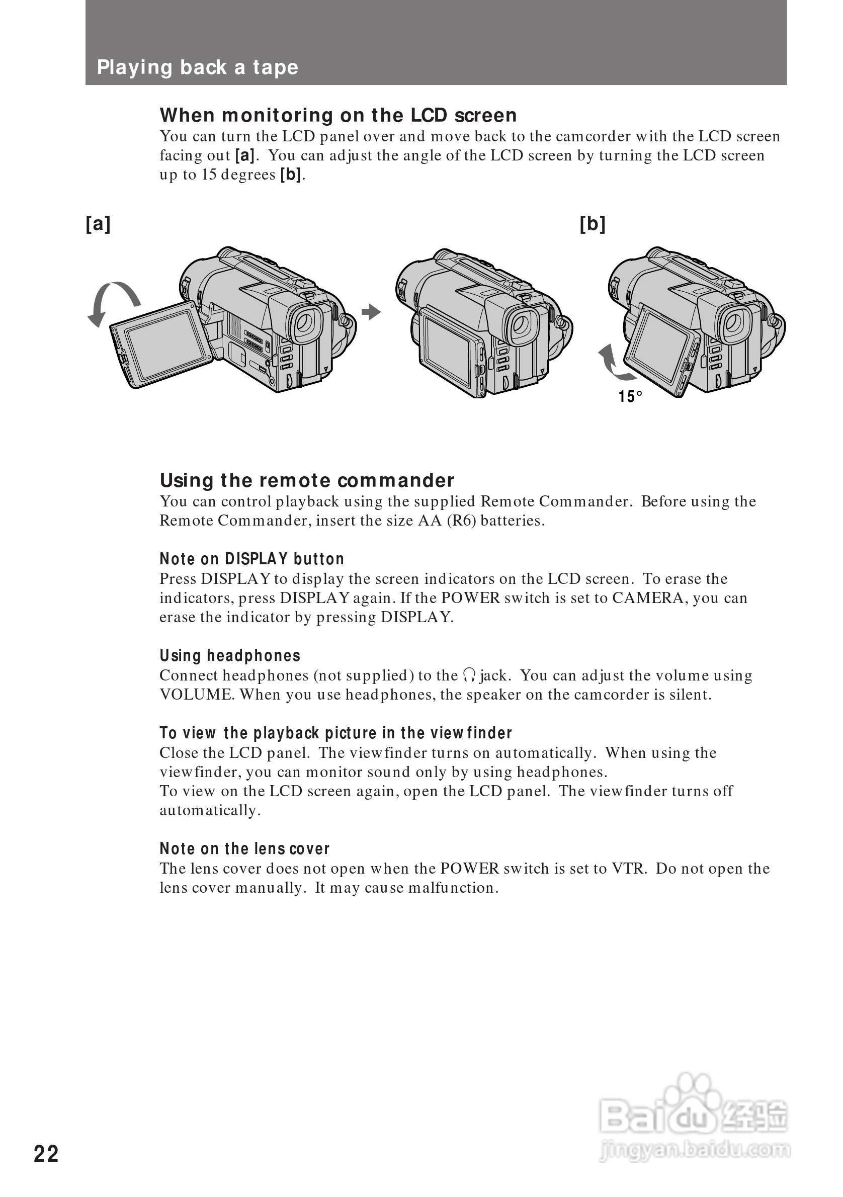 索尼CCD-TRV815模拟摄像机说明书:[3]-百度经验